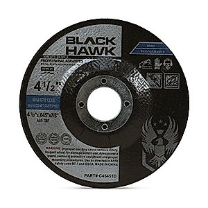 BHA Metal and Stainless Steel Depressed Center Cut Off Wheels for Angle Grinders, 4.5” x .045” x 7/8” - 25 Pack