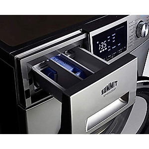 Summit Appliance SPWD2203P 24" Wide 115V Washer/Dryer Combo in Platinum for Non-Vented Use, 2.7 Cu.Ft. Capacity, LCD Display, 16 Wash Cycles, 1300 RPM, Stainless Steel Drum, Child Lock