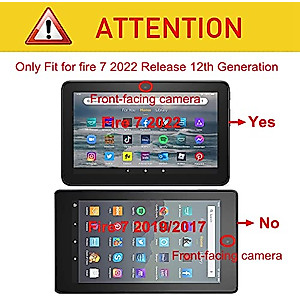 Famavala Folio Case Cover for All-New Fire 7 Tablet (12th Generation, 2022 Release) Not Fit for 7th/9th Genration (Blugaxy)