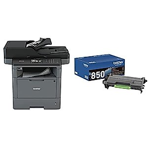 Brother MFCL5900DW Business Laser All-in-One with Advanced Duplex and Wireless Networking, Amazon Dash Replenishment Enabled and Brother Printer TN850 High Yield Toner Bundle