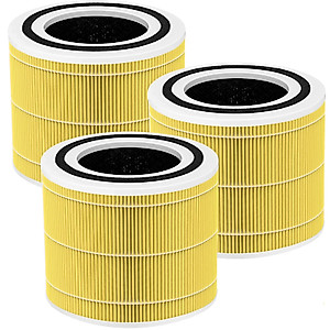 Carmerny Core 200S True HEPA Pet Replacement Filters Compatible with LEVOIT Core 200S Smart WiFi Air Cleaner Purifier, 3-Stage H13 Grade True HEPA Filter Set, Core 200S-RF, 3-Pack