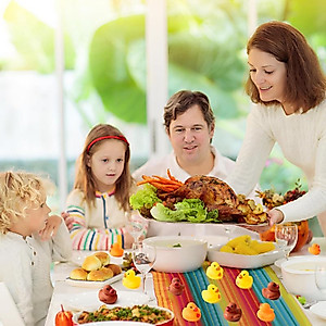 Haooryx 60Pcs Fall Mini Rubber Ducks Holiday Bath Toys Maple Leave Bathtub Float Ducky Tiny Squeak Duck for Kids Fall Themed Party Festival Favors Baby Shower Toys School Class Game Reward