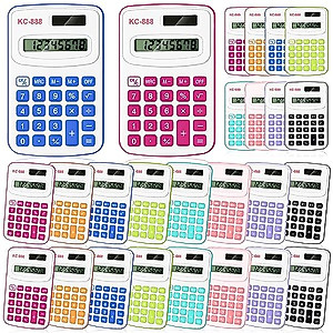 Treela 30 Pcs Pocket Size Calculator for Students Bulk Mini Handheld Calculator Basic Standard Calculators with Button Battery 8 Digit Display Desktop Calculator for School Kids Teacher (Mixed Color)