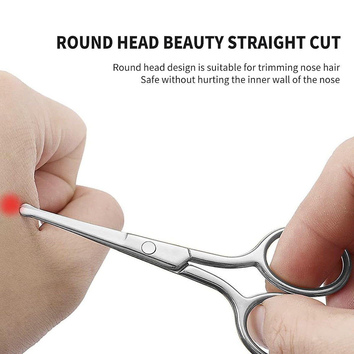 Small Scissors, Eyebrow Scissors, Nose Hair Scissors Round Tip Design, Will Not Hurt the Nasal Cavity. Professional Grooming Scissors for Hair, Eyelashes, Nose, Eyebrow Trimming, Mustache. - AsonTao