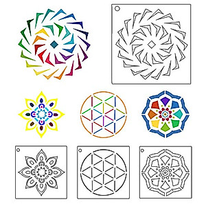 56 Pack Mandala Dot Painting Templates Stencils Perfect for DIY Rock Painting Art Projects (3.6x3.6 inch)