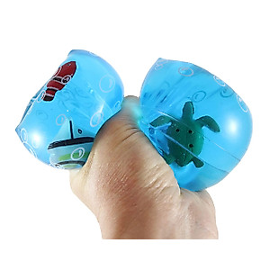 Curious Minds Busy Bags 1 Jumbo Sea Life Animal Water Filled Tube Snake Stress Toy - Squishy Wiggler Sensory Fidget Ball
