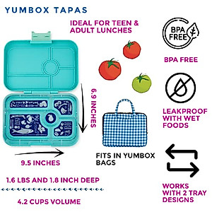 Yumbox TAPAS Larger Size Leakproof Bento Lunch Box (Antibes Blue)