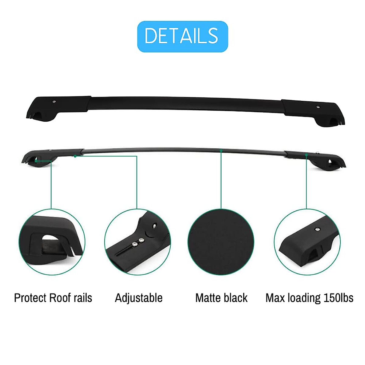 Titopena Roof Rack Cross Bars fit for Ford Bronco Sport 2020-2024 (On Road) Top Rails Carrier Bag Luggage Kayak Canoe Bike Snowboard Skiboard(NOT Fit Badlands &Outer Banks Model)