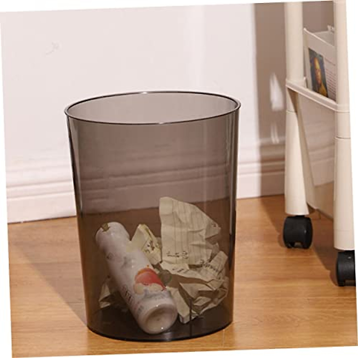 STOBOK 2pcs Decorative Kitchen Wastebasket Cans Bathroom Container Offices Paper Small Translucent Ash-bin Lidless Unique for Clear Bucket Bag Large Basket Uncovered Black Pot Bedrooms