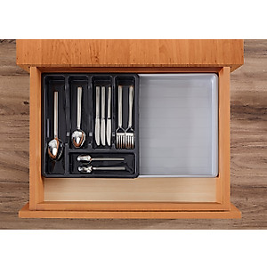 RoyalHouse Premium Cutlery Drawer Organizer, Expandable Utensil Holder And Organizer, 6-Compartments, Compact BPA-Free Plastic Storage for Spoons Forks Knives, Silverware Organizer