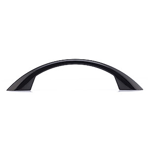 Richelieu Hardware BP6501790 Charleston Collection 3 3/4-inch (96 mm) Center-to-Center Black Modern Arched Cabinet and Drawer Pull Handle for Kitchen, Bathroom, and Furniture