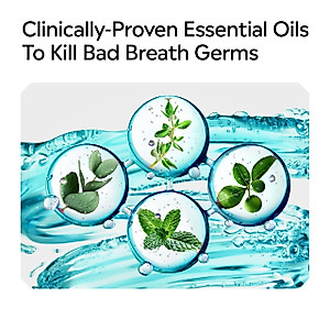 Listerine Cool Mint Antiseptic Mouthwash, Bad Breath, Plaque & Gingivitis, Mint, 1 L