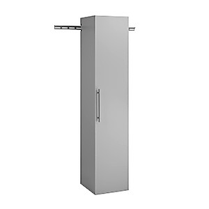 Prepac HangUps Narrow Wall Mounted Garage Storage Cabinet, Tall Storage Organizer Cabinet, 15" W x 72" H x 16" D, Light Gray