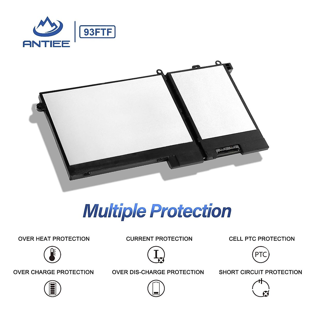 ANTIEE 51Wh 93FTF Laptop Battery Replacement for Dell Latitude 5280 5480 5580 5590 5490 5288 5290 5488 E5280 E5480 E5580 E5490 E5590 E5290 Precision 15 3520 3530 Series D4CMT 4YFVG 83XPC 083XPC