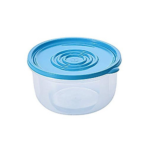 Food Storage Containers, 5 Pcs Round Rainbow Plastic Takeaway Bowl Set Food Storage Containers with Lids