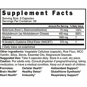 Nature's Fusions Neuro NAC Supplement 375mg Extra Strength with 1800mg Glycine - N-Acetyl Cysteine Ethyl Ester - 20x More Bioavailable Than NAC 600 mg - Boost Glutathione 10x More Than Liposomal