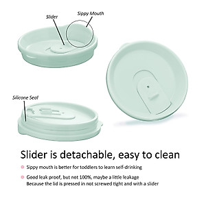 Valueder Kids Learning Cup Baby Trainer Mug for Milk Water Coffee, Hot Chocolate Juice Smoothies, 7oz, Bunny Tiffany