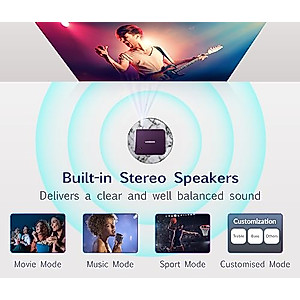UVISION Native 1080P Full HD Wireless Projector, Keystone Correction and Dust-Proof Design, Home Theater & Office Projector, Compatible: Roku, FireTV, Laptop, Phone, Tablets, PS5