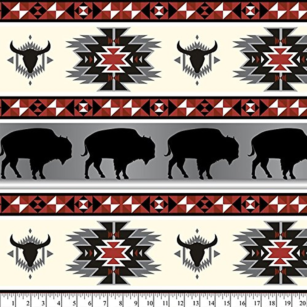 Buffalo Tribal Anti-Pill Premium No-Sew Throw Fleece Fabric Kit (72x60)