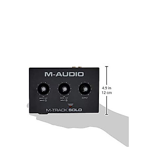 M-Audio M-Track Solo – USB Audio Interface for Recording, Streaming and Podcasting with XLR, Line and DI Inputs, Plus a Software Suite Included