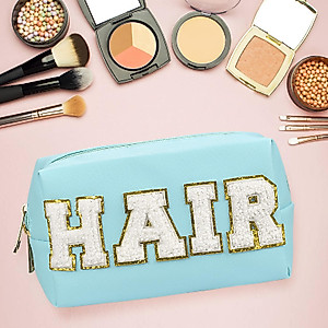 Gosuoa Preppy Makeup Bag,Skincare Bag,PU Leather Portable Waterproof Preppy Stuff for Travel Toiletry Bag,Makeup Bag for Girls Women