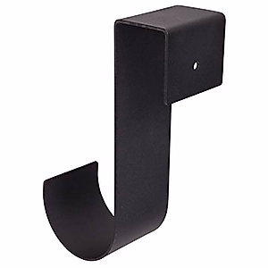 MIDE Products Aluminum Slip-on Fence Hooks, Fits 1-1/4 Inch to 1-5/8 Inch Thick Fences, 10" Long, Black