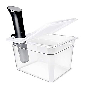 Everie Sous Vide Container 12 Quarts with Universal Collapsible Hinged Lid, Compatible with All Anova Models, Joule, Wancle, Instant Pot and Other Cookers, EVC-TY-PP