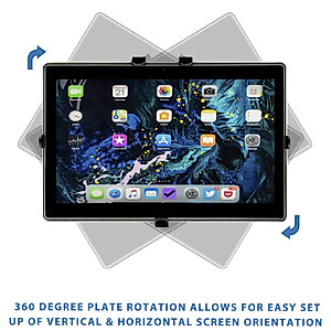 Mount-It! Premium Car Headrest Tablet Holder with Adjustable Arm | Heavy Duty Aluminum Car Tablet Mount for iPad 7, Galaxy Tab, Fire Tablets (MI-7310)