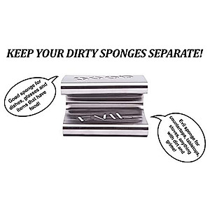 Fox Run Good/Evil Sponge Shelf and Holder, One Size, Stainless Steel