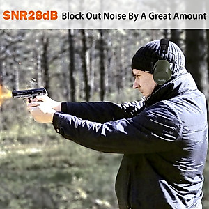 HUARUI Noise Canceling Ear Muffs, Shooting Ear Muffs,Shooters Ear Protection (Green)