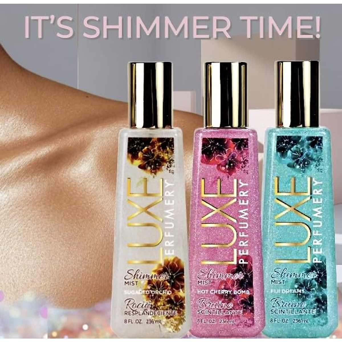 Luxe Perfumery Shimmer Body Mist, Sugared Orchid, 8.0 fl oz