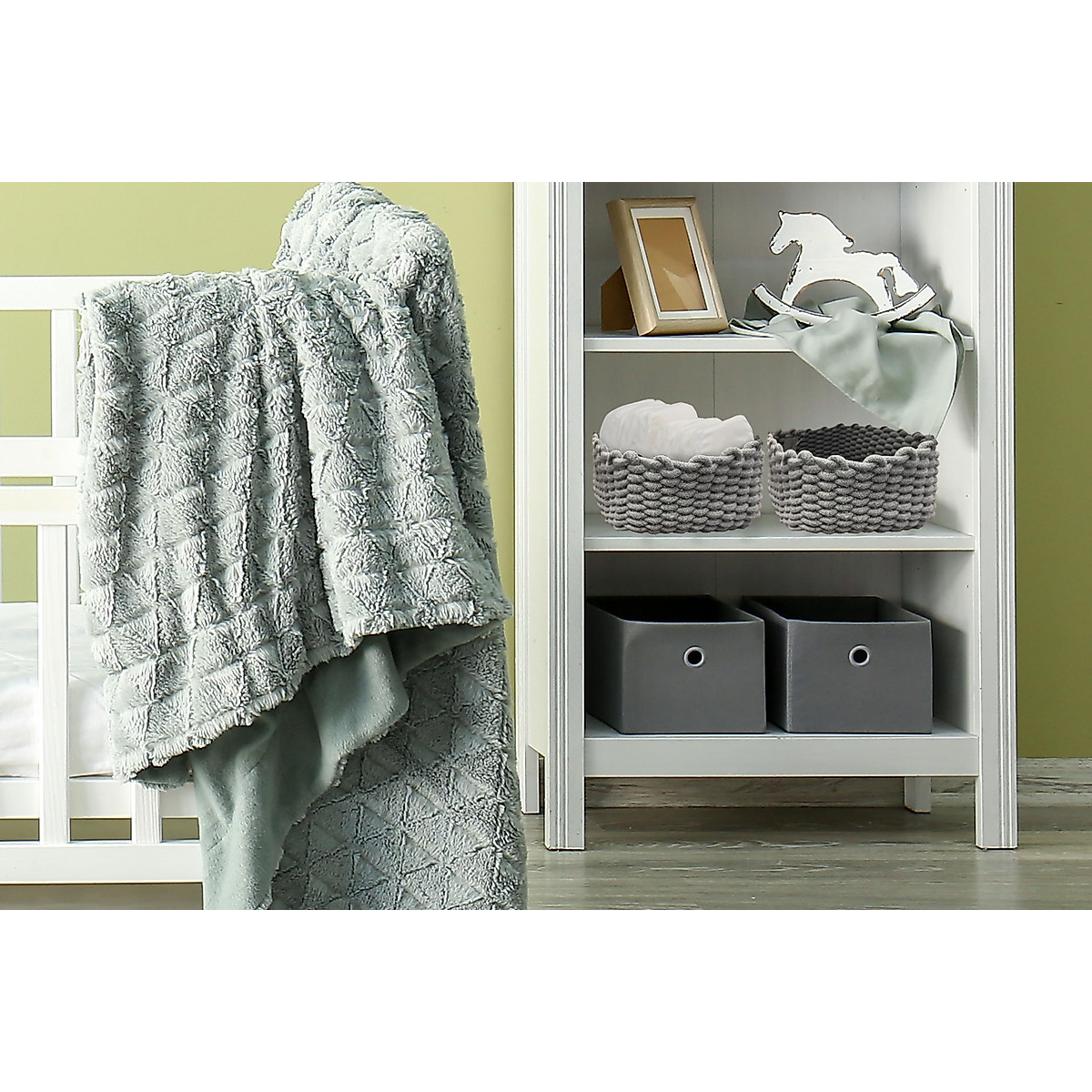 Stor-All Cotton Woven Baskets for Organizing, Storage Baskets for Shelves, Woven Baskets for Storage, Small Laundry Baskets, 3 pack (White)