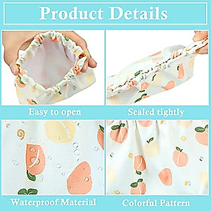 JOINDO Mini Makeup Bag, 2PCS Pocket Cosmetic Bag, Waterproof Printed Floral Makeup Pouch, Small Makeup Bag for Purse Travel Makeup Organizer Bag for Lipstick Headphones Jewelry (Orange&Apricot)