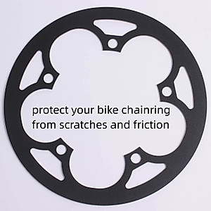 PROWHEEL Bike Chainring Guard,130MM BCD 42T/44T/46T/48T/52T/53T/54T/56T/58T/60T Aluminum Alloy Chain Ring Protector Cover for Chainring Sprockets MTB,E-Bike,Road Bike,City Bike,Folding Bike