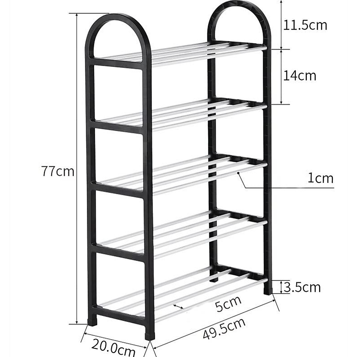 GILIGEGE 5-Layer Shoe Rack, Multi-Layer Assembly Simple Shoe Rack, Household Multifunctional Shoe Rack, Simple, Practical and Economical Shoe Cabineta Storage Pink Dish Rack (White, One Size)