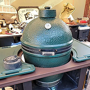 MixRBBQ Ceramic Vented Chimney Cap with Grill Seal Heat Gasket for Big Green Egg Accessories, BBQ Replacement Part for Medium,Large and XLarge Big Green Egg Smoker Charcoal Grills