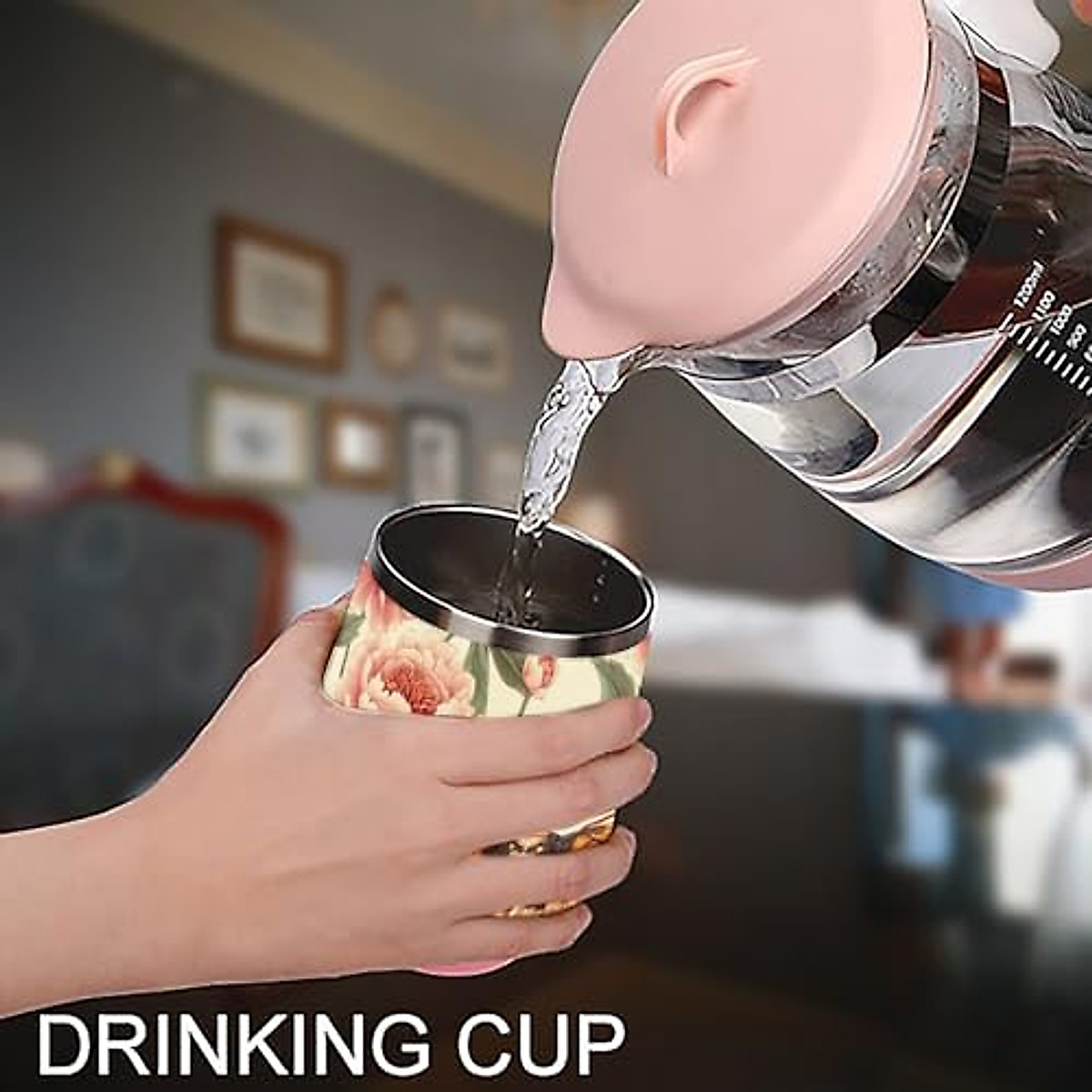 Death's Head Hawk Moth Insulated Tumbler with Lid Stainless Steel Coffee Mug Cute Wine Tea Water Cup Pink-style