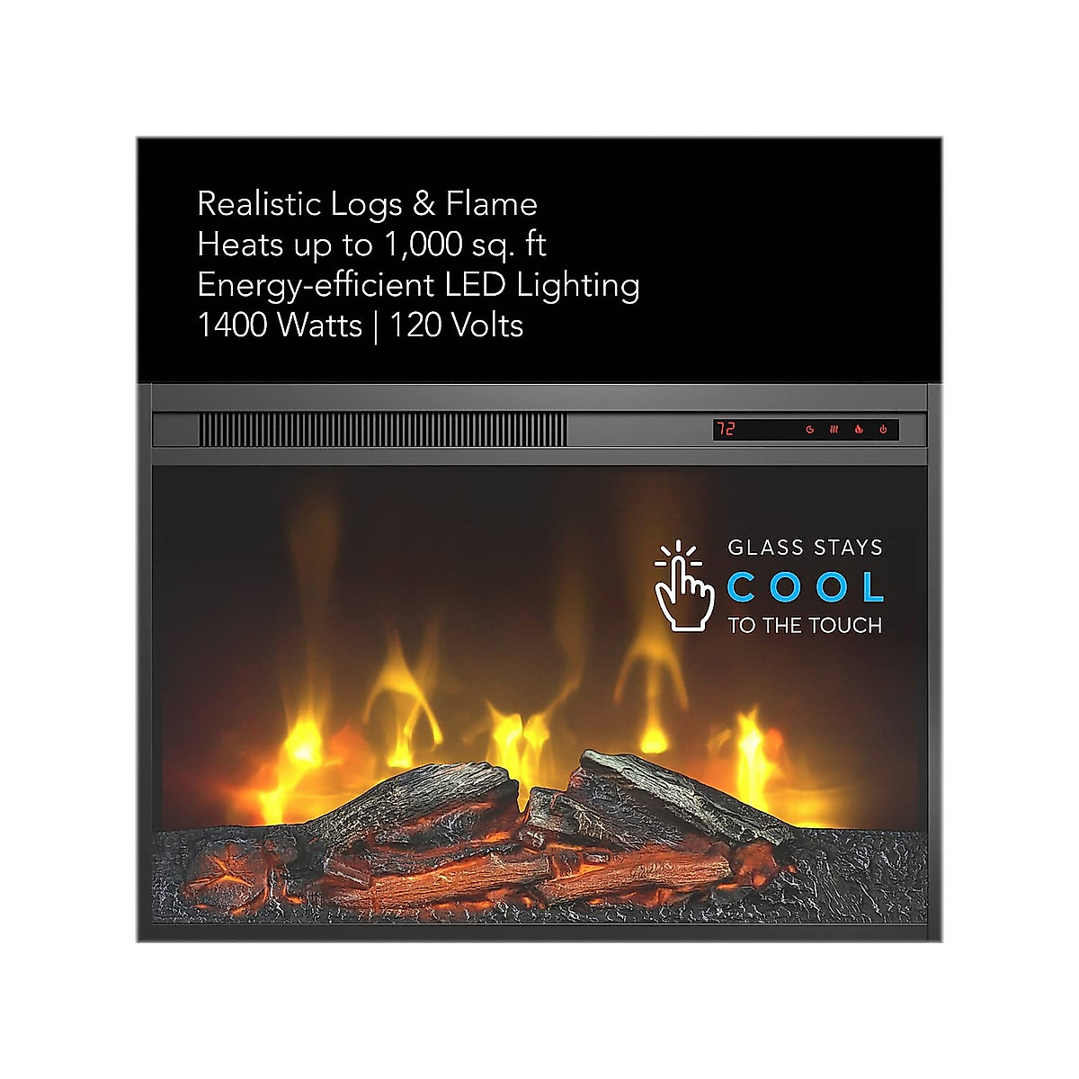 Bush Business Furniture Studio C Floor Standing Electric Indoor Fireplace with Shelf, 32-inch W, Storm Gray (SCS132SGFRK)