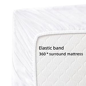 HBHLFZ Luxury Soft 100% Crib Bamboo Sheets for Baby Boys Girls -Baby Crib Sheet Neutral for Standard Crib Mattress & Toddler Bed Mattress, Soft and Safe Deep Pocket Fitted Sheet, White