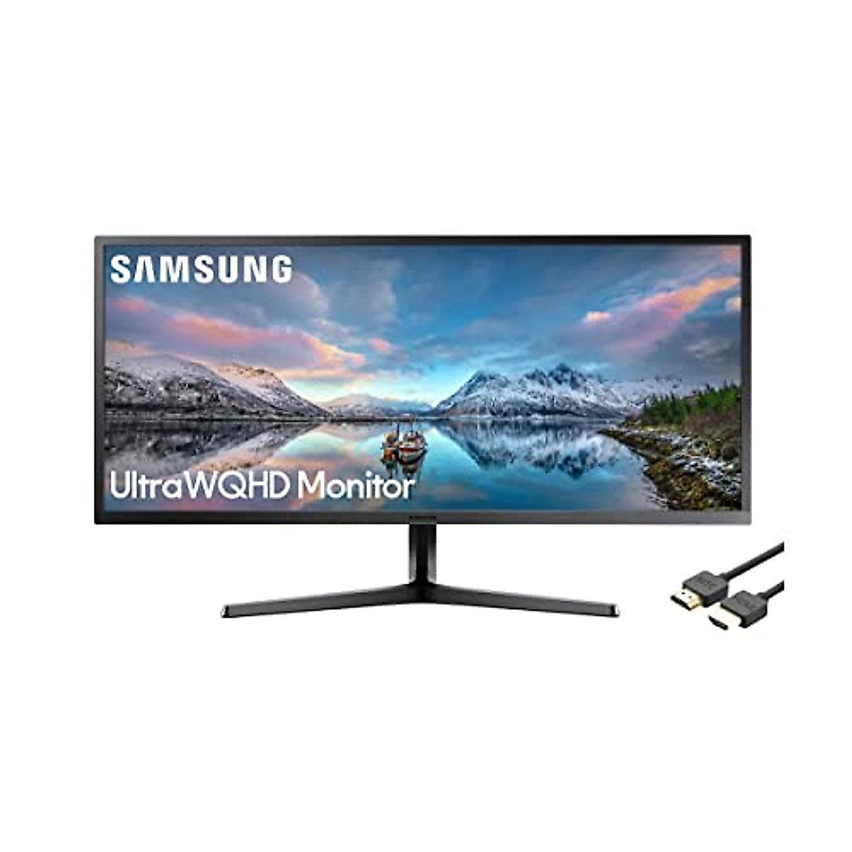 SAMSUNG 34" Class Ultrawide Monitor with 21:9 Wide Screen, LED WQHD(3,440 x 1,440) Display, 4ms Response, 75Hz, FreeSync, Display Port, HDMI, with MTC HDMI Cable