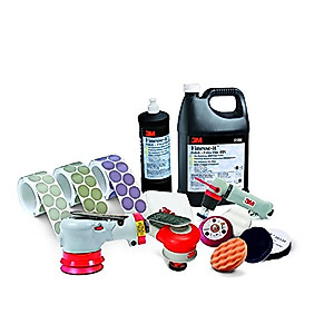 Cubitron II 3M Mini Random Orbital Nib Sander - Pneumatic Palm Sander - For Automotive Paint Repair - Air Powered Tool - 1.25", 3/16 " Orbit - 20244