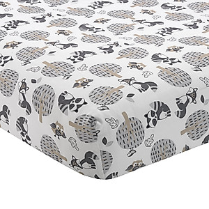 Bedtime Originals Little Rascals Forest Animals 3 Piece Crib Bedding Set, Gray/White