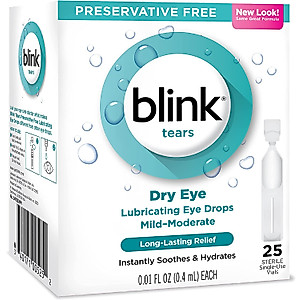 blink Tears Lubricating Eye Drops Mild-Moderate Dry Eye 25 Each,0.01 Fl Oz (Pack of 25)