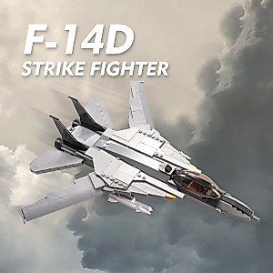 DAHONPA F-14D Fighter Tomcat Military Army Airplane Building Bricks Set with 1 Figure, 404 Pieces Air-Force Build Blocks Toy, Gift for Kid and Adult.