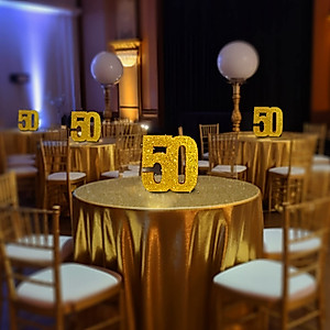 Eploger 50th Birthday Decorations for Men and Women,50th Anniversary Decorations,Gold Glitter 50th Birthday Centerpieces for Table Decorations,50th Table Topper Decor