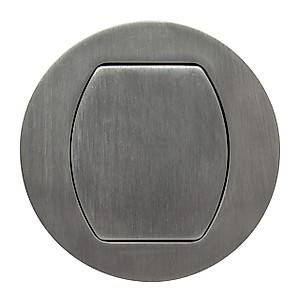 Bryant Electric RCT201ALU 15A 125V Tamper Resistant Pop-Up Countertop Receptacle Flush Mount, 15 Amp, Brushed Aluminum