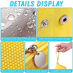 HAUTOCO Big Capacity Pencil Pen Case Large Pencil Pouch Clear Pen Bag, Portable Pencil Box with Handle Stationery Organizer Holder for College Teens Girls Back to School Supplies, Yellow