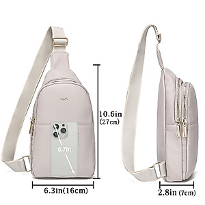 Peyorom Small Crossbody Sling Bag for Women, Vegan Leather Chest Bags Sling Backpack Hiking Travel Daypack Black