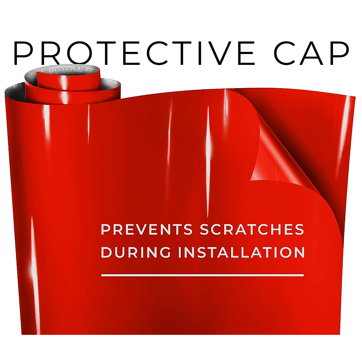 VViViD+ Ultra Gloss Racing Red Vinyl Car Wrap Premium Paint Replacement Film Roll with Nano Air Release Technology, Stretchable Protective Cap Liner, Self Adhesive (1.5ft x 5ft)