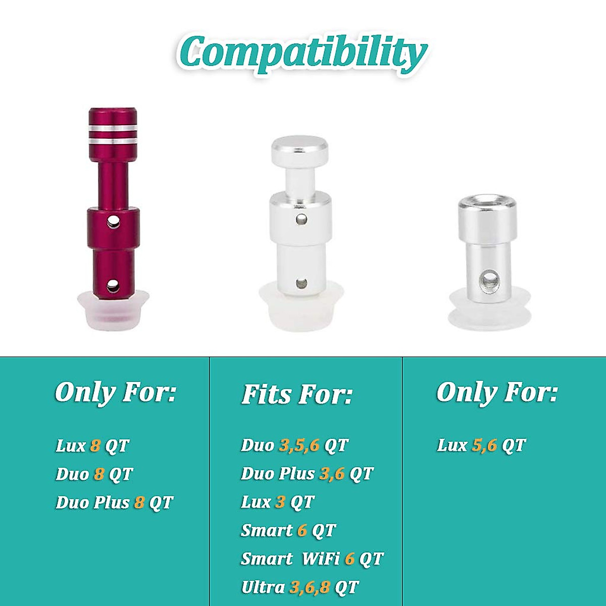 Steam Release Handle,Original Float Valve Replacement Parts with 3 Silicone Caps for Instant Pot Duo 3, 5, 6 and 8 Quart,Duo Plus 3, 6 QT by ZYLONE